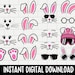 Easter Bunny Ears Face Mask Paper Crown Coloring Headband Easter Cut ...