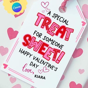 Valentine's Day Gift Tag, Sweet Treat, Valentine Gift Label, Kids ...