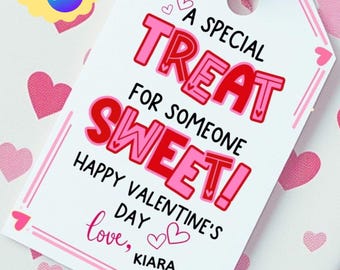 Valentine's Day Gift Tag, Sweet Treat, Valentine Gift Label, Kids ...