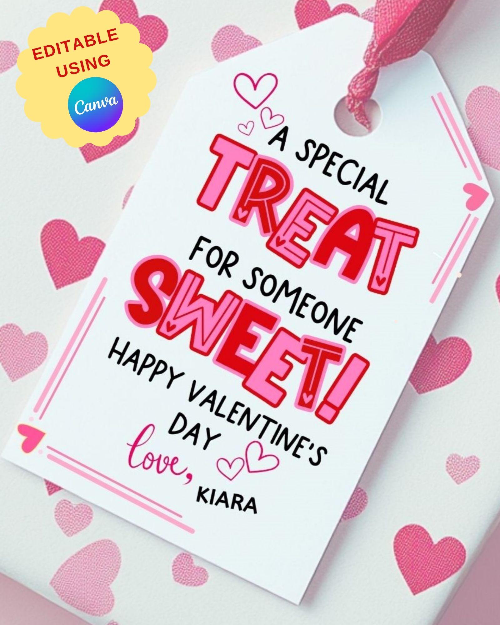 Valentine's Day Gift Tag, Sweet Treat, Valentine Gift Label, Kids ...