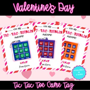 Printable Tic Tac Toe Valentine Classroom Gift Favor, School Valentines ...