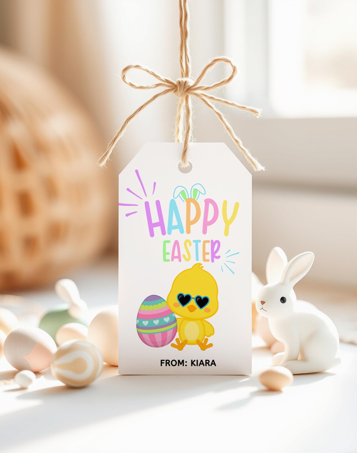 Printable Happy Easter Gift Tag, Instant Download Happy Easter Treat ...