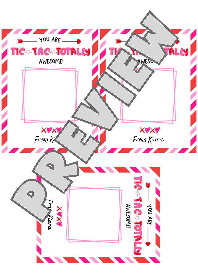 Printable Tic Tac Toe Valentine Classroom Gift Favor, School Valentines ...
