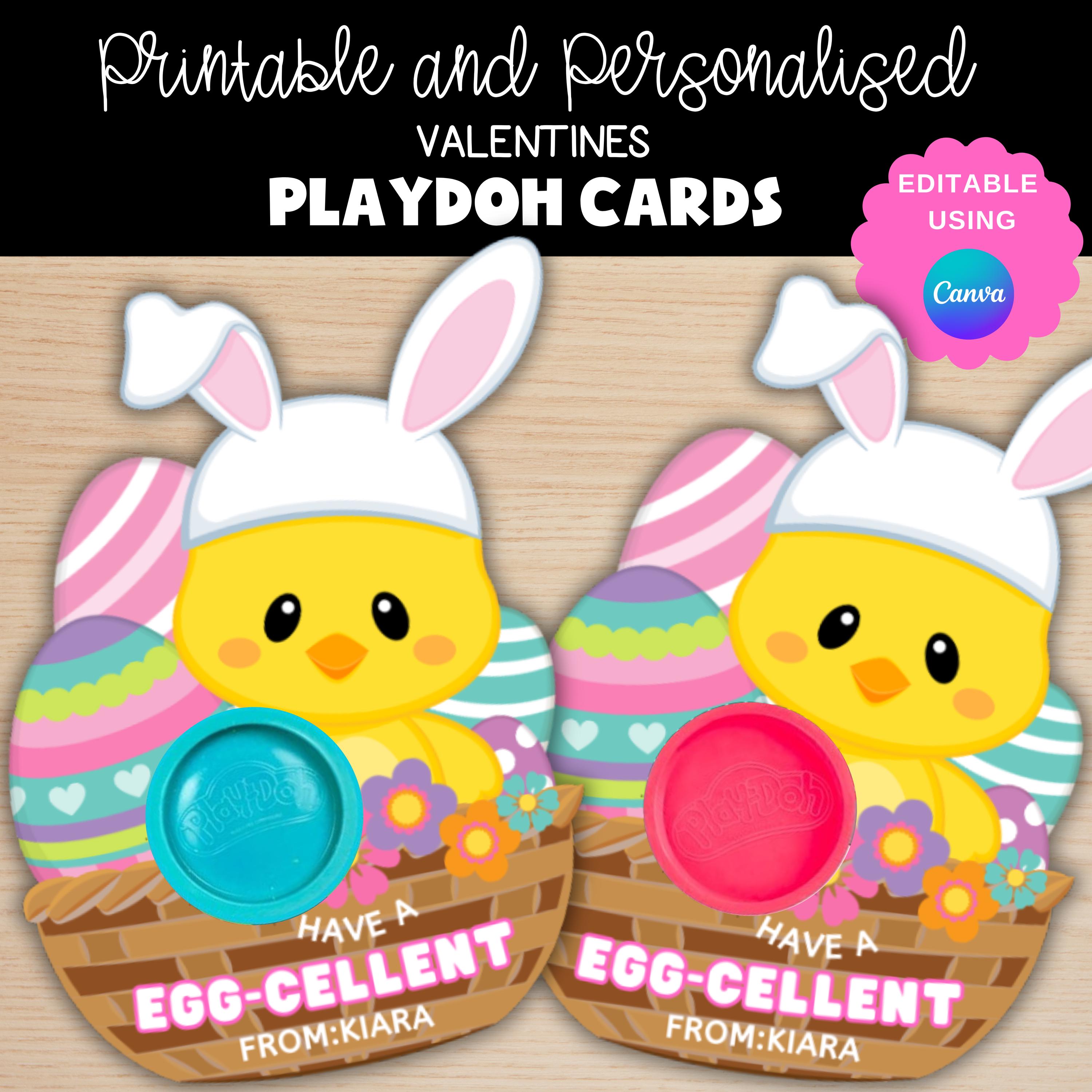 Easter Play Doh Holder Printable Chick Easter Eggs Card Basket Play ...