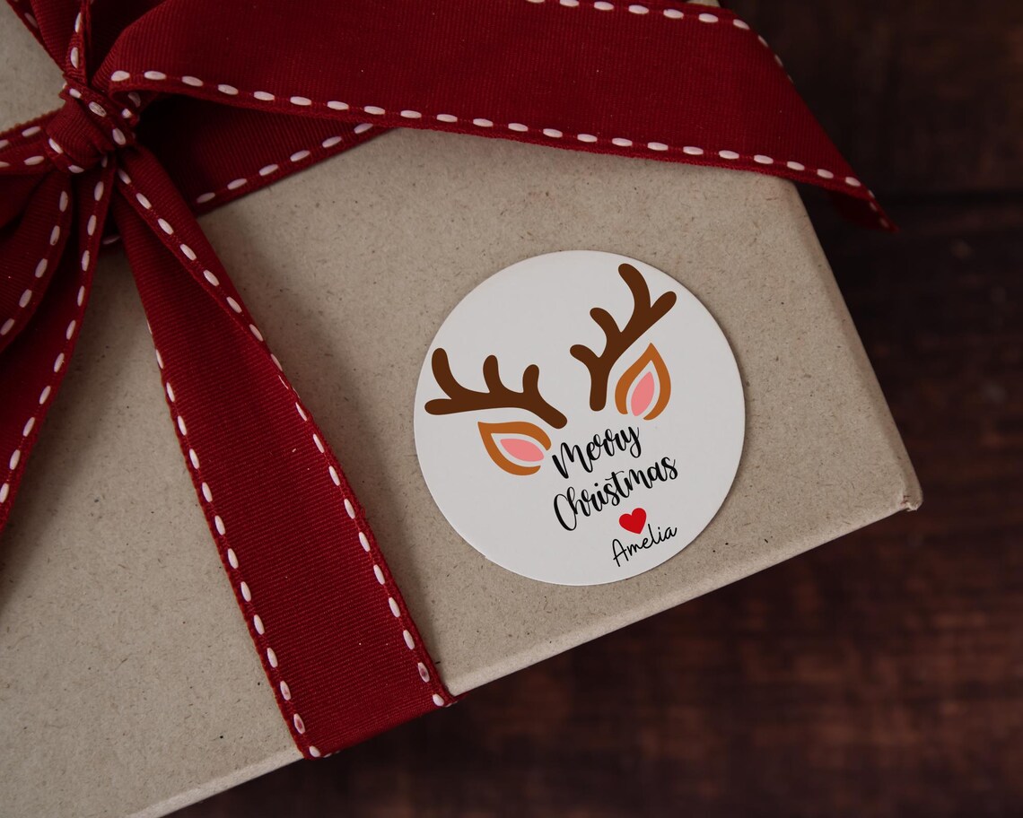 Editable Christmas Stickers Printable Digital Custom Personalised ...