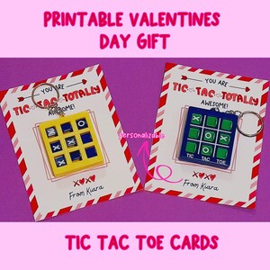 Printable Tic Tac Toe Valentine Classroom Gift Favor, School Valentines ...