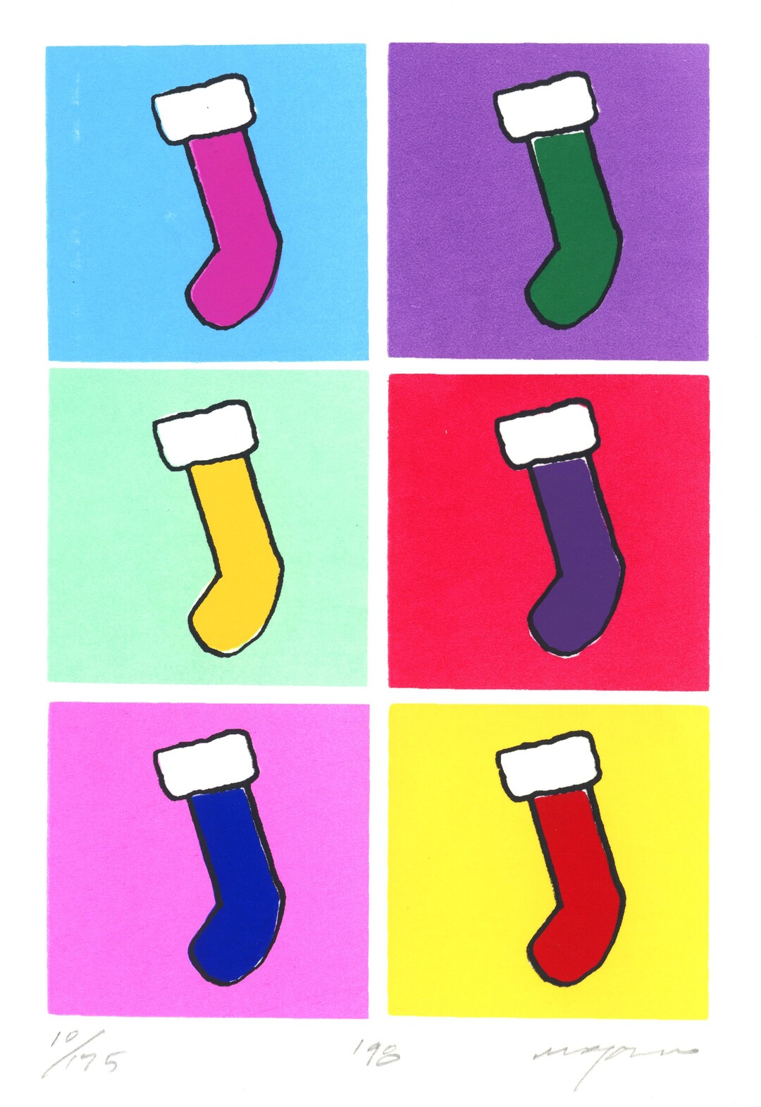 Set of 5,beautiful, Hand Screened, Signed Serigraph, Christmas Card Art ...