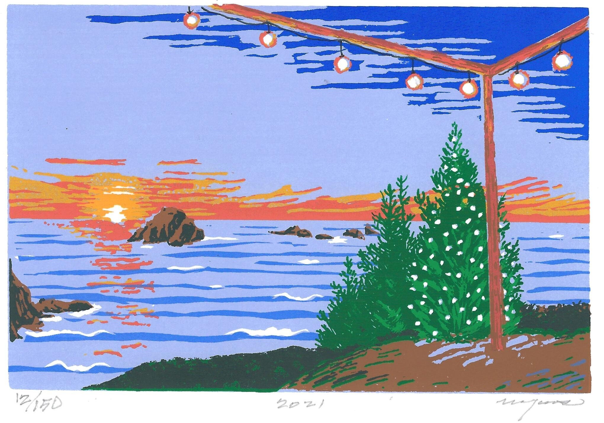 Beautiful, Hand Screened, Signed Serigraph, Christmas Card Art - Etsy