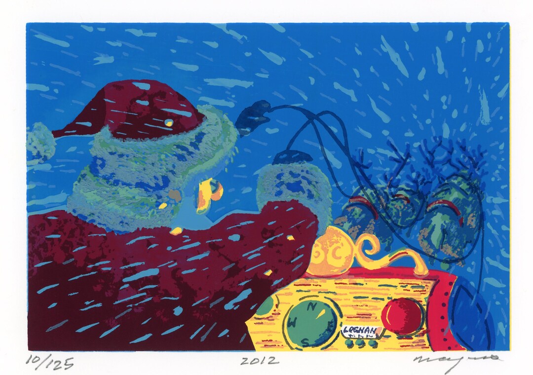 Set of 5, Beautiful, Hand Screened Signed Serigraph, Christmas Card Art ...