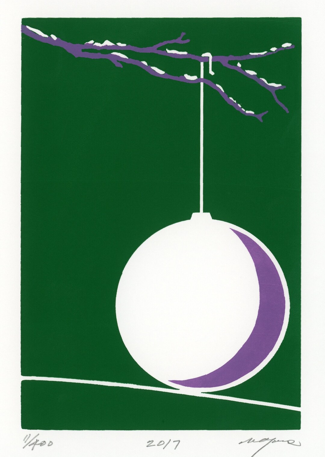 Set of 5, Beautiful, Hand Screened, Signed Serigraph, Christmas Card ...