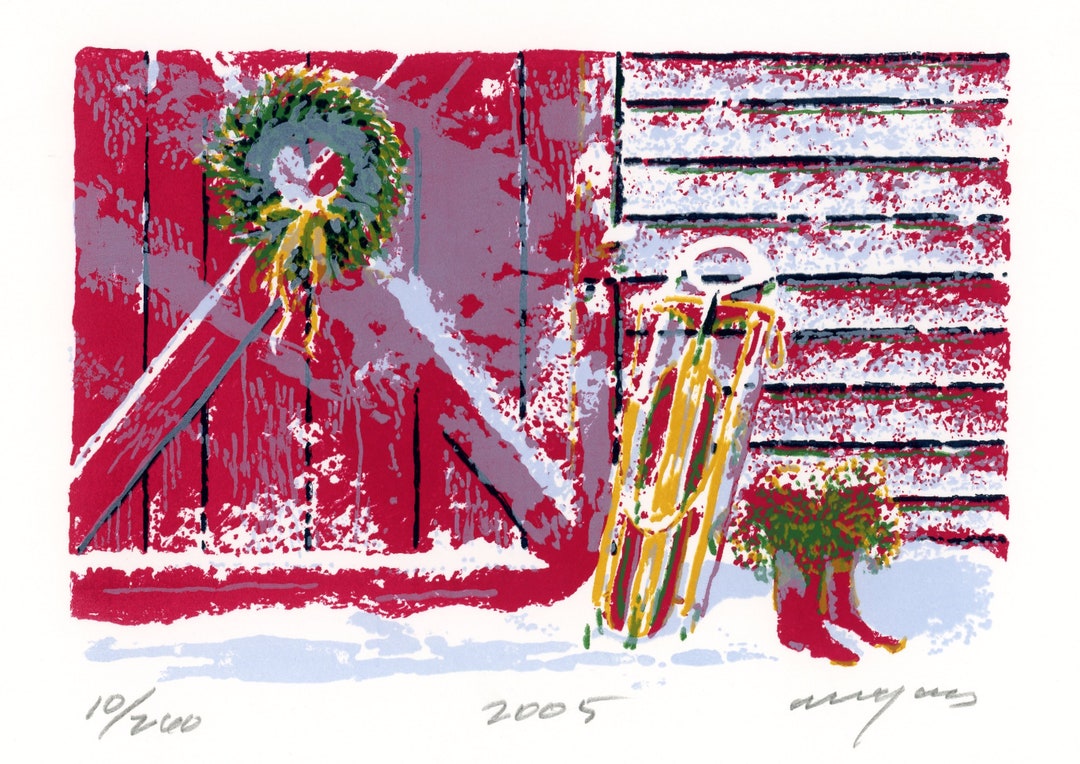 Set of 5, Beautiful, Hand Screened, Signed Serigraph, Christmas Card ...