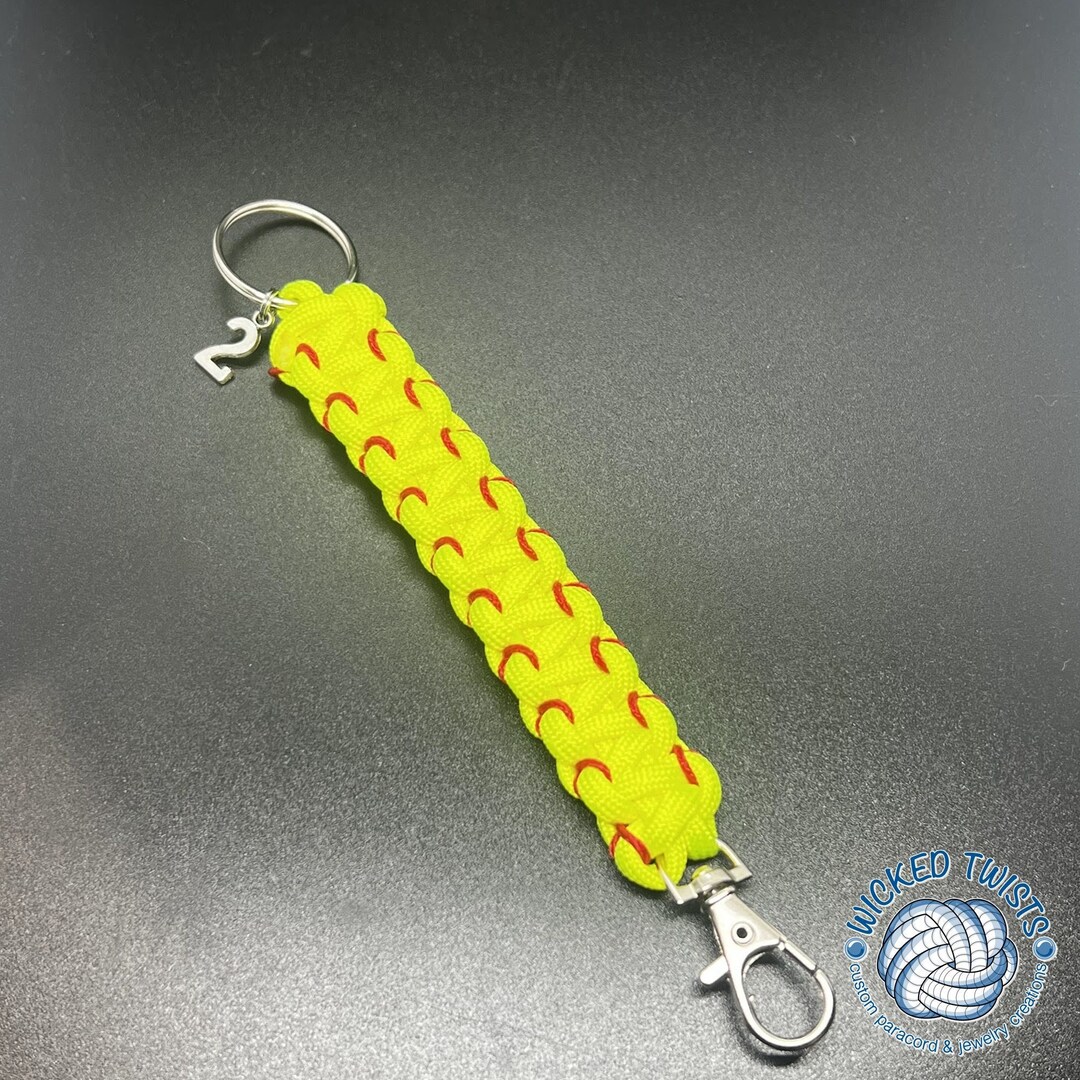 Paracord Softball Keychain - Etsy