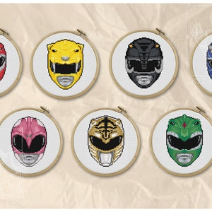 Mighty Morphin Power Rangers Original Ranger Helmets Digital Printable ...