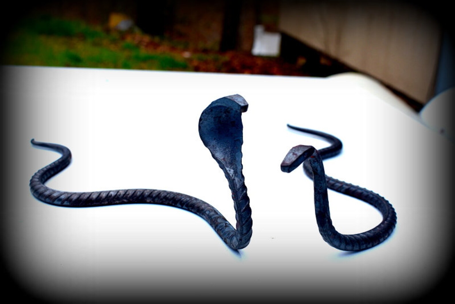 Hand Forged Rebar Snake Your Choice of Style - Etsy