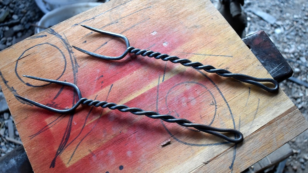 Hand Forged Twisted Cooking Fork - Etsy