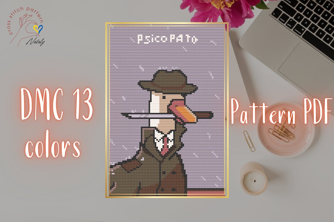 Psycho Duck Cross Stitch Pattern Funny Cross Stitch Pattern Funny ...