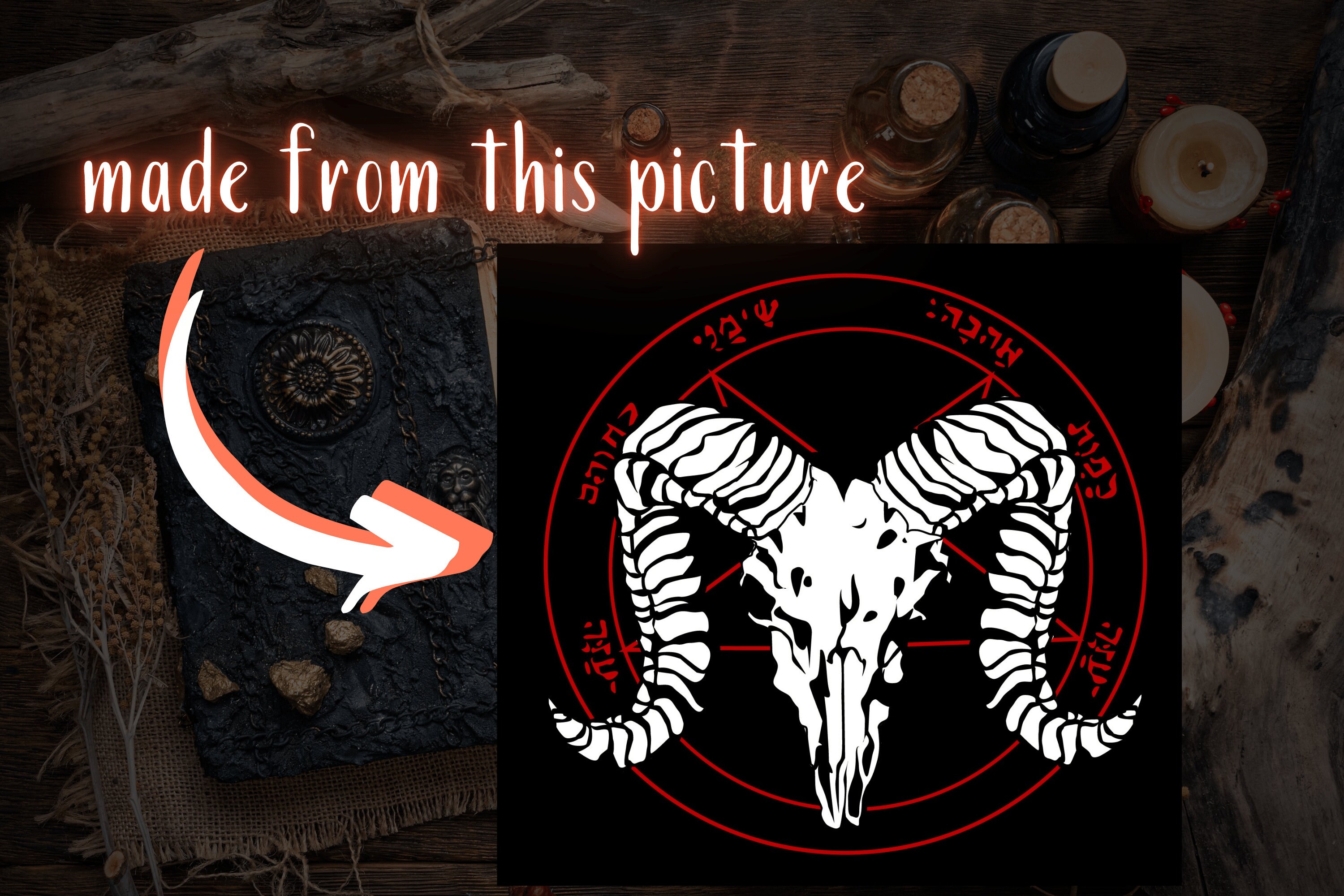 Baphomet Satanic Head Cross Stitch Pattern Death Skull Theme Occult ...