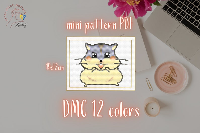 Smiling Hamster Cross Stitch Pattern Modern Cross Stitch - Etsy