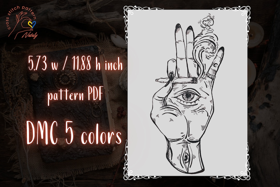 Hand of Glory Cross Stitch Pattern Hand of Glory Embroidery Modern ...