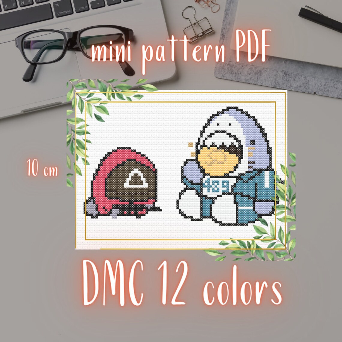 Set of 8 Baby Shark Easy Cross Stitch PDF Patterns, Embroidery Animals ...