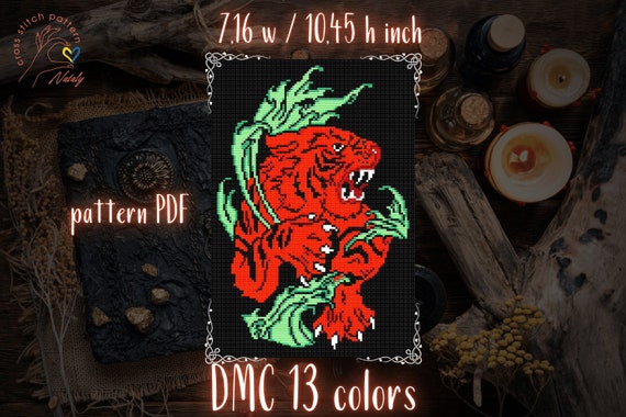 Mystical Tigger Cross Stitch Pattern Angry Tigger Embroidery - Etsy