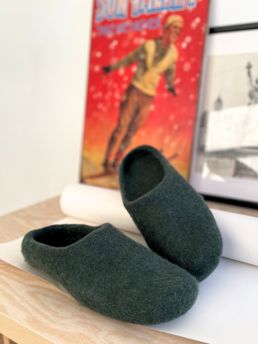 Boild Wool Sippers Hygge Felt Shoes Artful European Husband Gift Wife ...