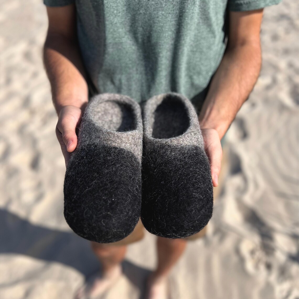 Natural Wool Slippers: Sustainable Handmade Indoor Shoes, Breathable ...