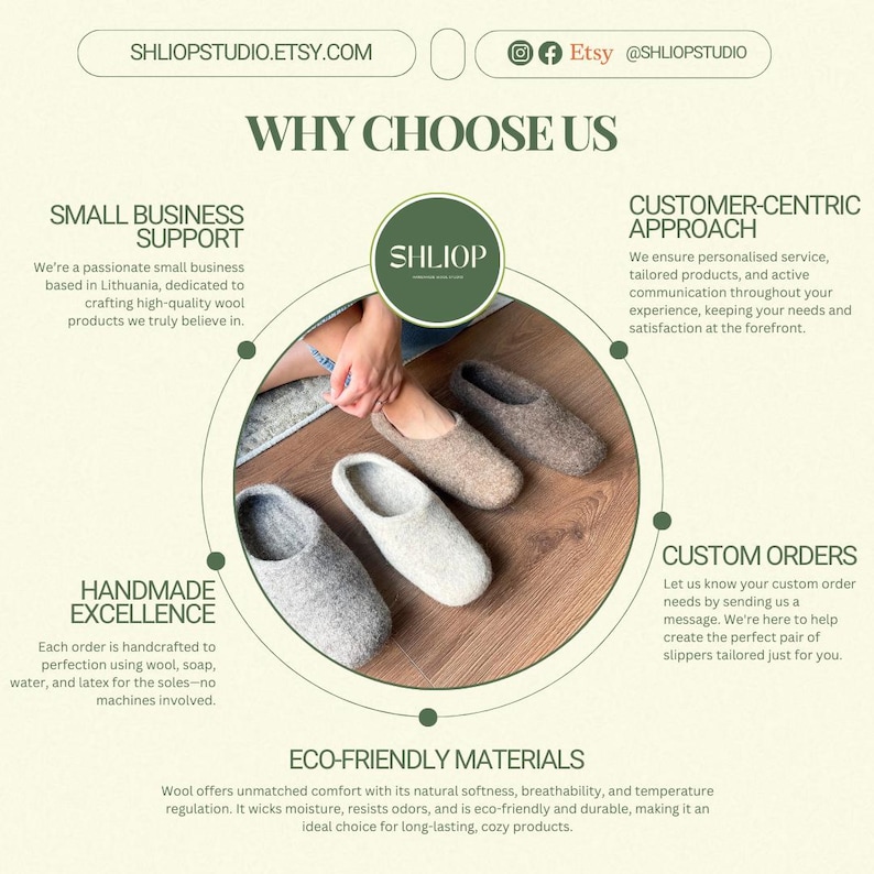 Natural Wool Slippers: Sustainable Handmade Indoor Shoes, Breathable ...