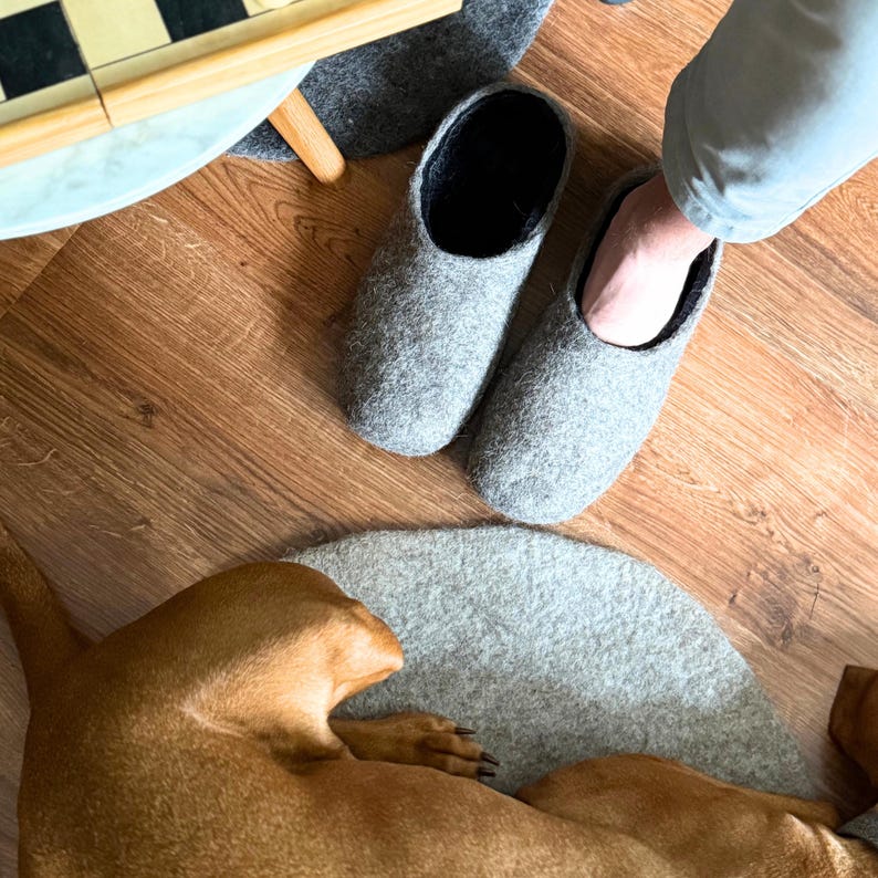 Natural Wool Slippers: Sustainable Handmade Indoor Shoes, Breathable ...