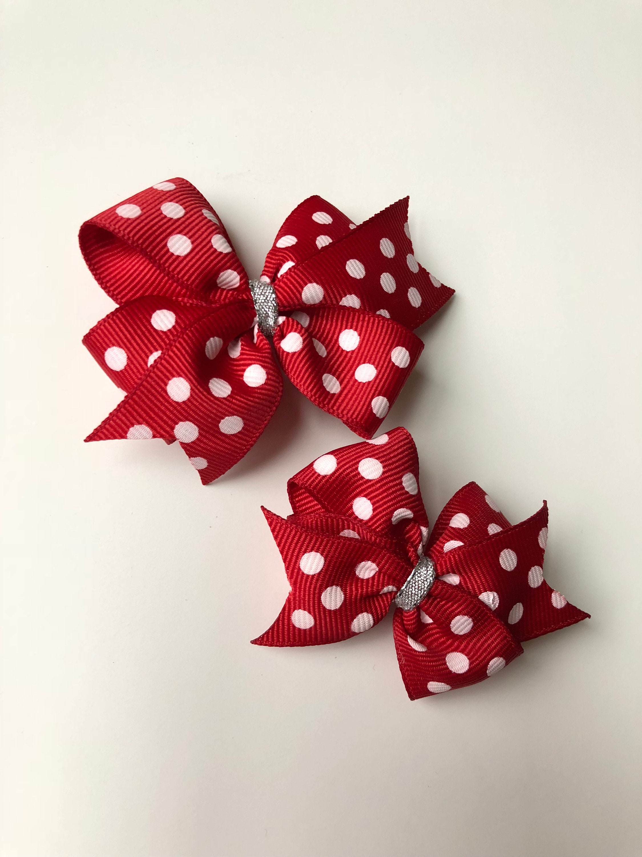 Red and White Polka-dot Minnie Mouse Bow - Etsy