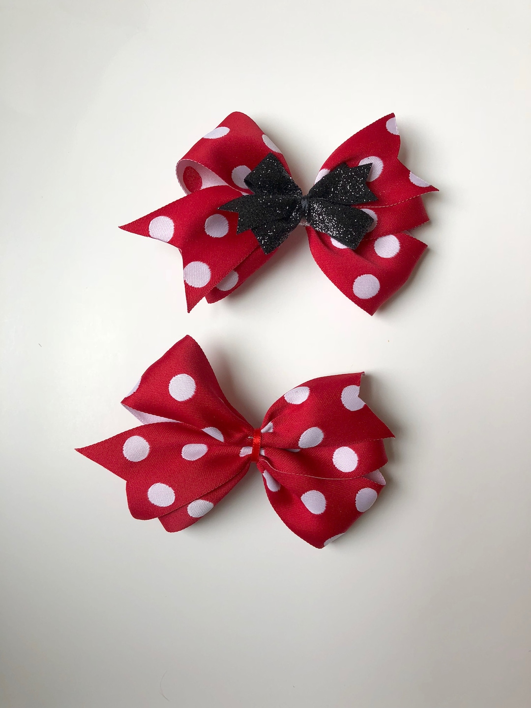 Red and White Polka-dot Minnie Mouse Bow - Etsy