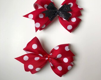 Minnie Mouse Hair Bow Mickey Mouse Bow Disney Minnie Bow Disney Mickey ...