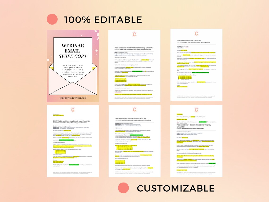 Webinar Email Sequence Done-for-you Webinar Email Scripts 8-part Email ...