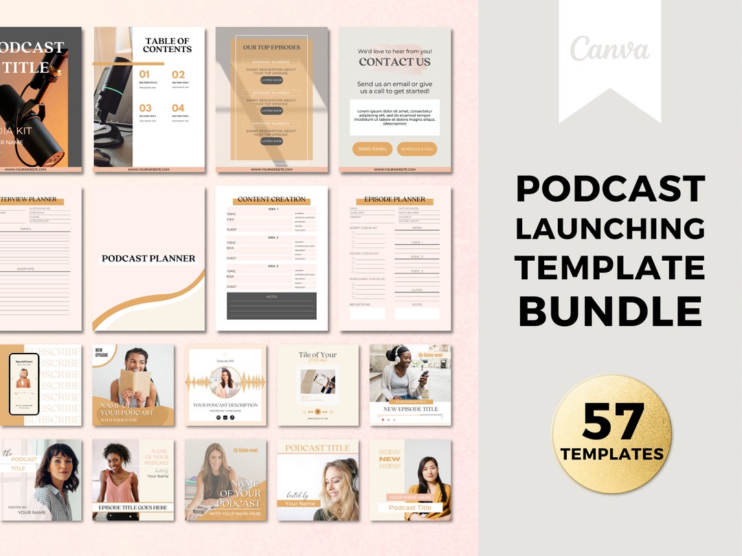 Canva Podcast Starter Bundle, Cover Art, Instagram Template, Media Kit ...