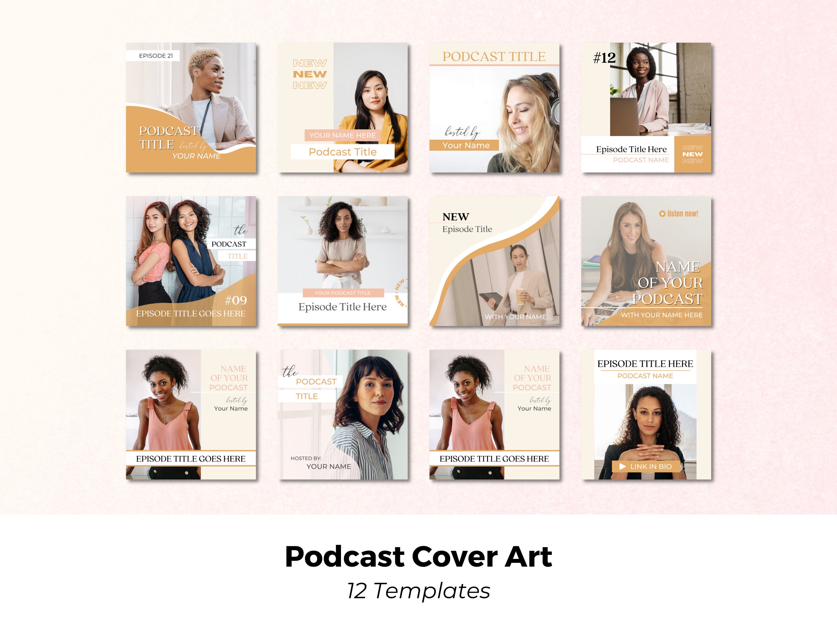 Canva Podcast Starter Bundle Cover Art Instagram Template - Etsy