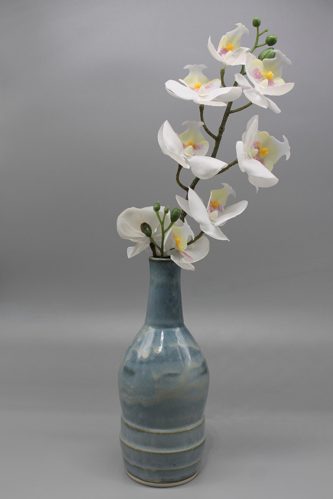 Bottle Flower Vase, Light Blue, Matte, Baby Blue - Etsy