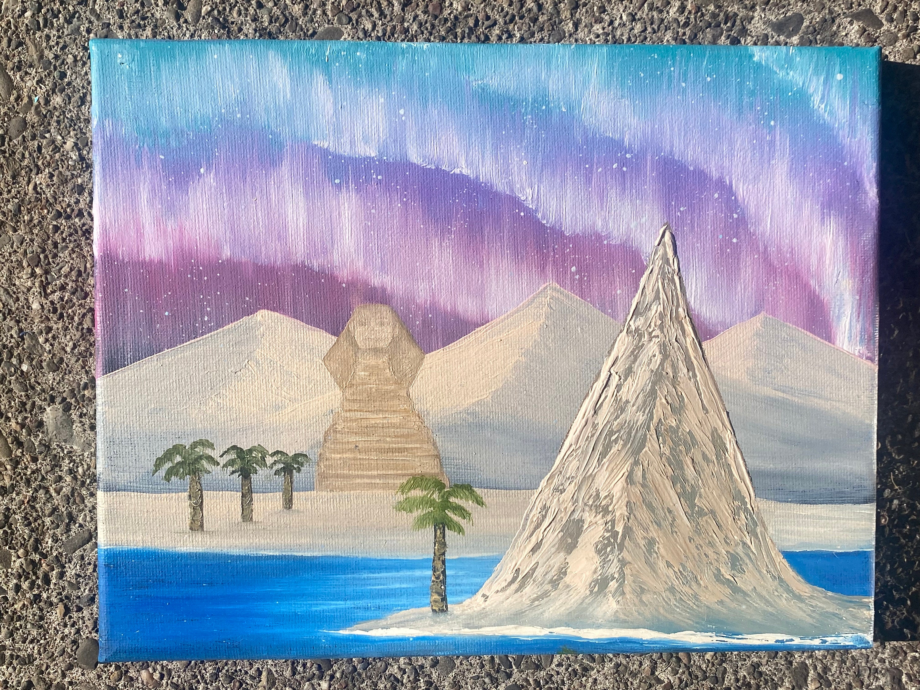 Egyptian Pyramid Oil Painting Landscape - Etsy