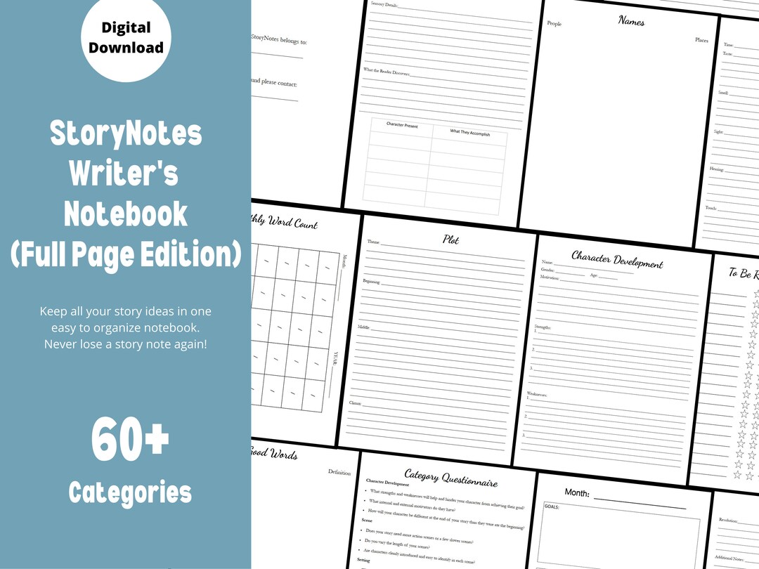 Storynotes Deluxe FULL PAGE: Writer's Notebook writer's Notebook ...