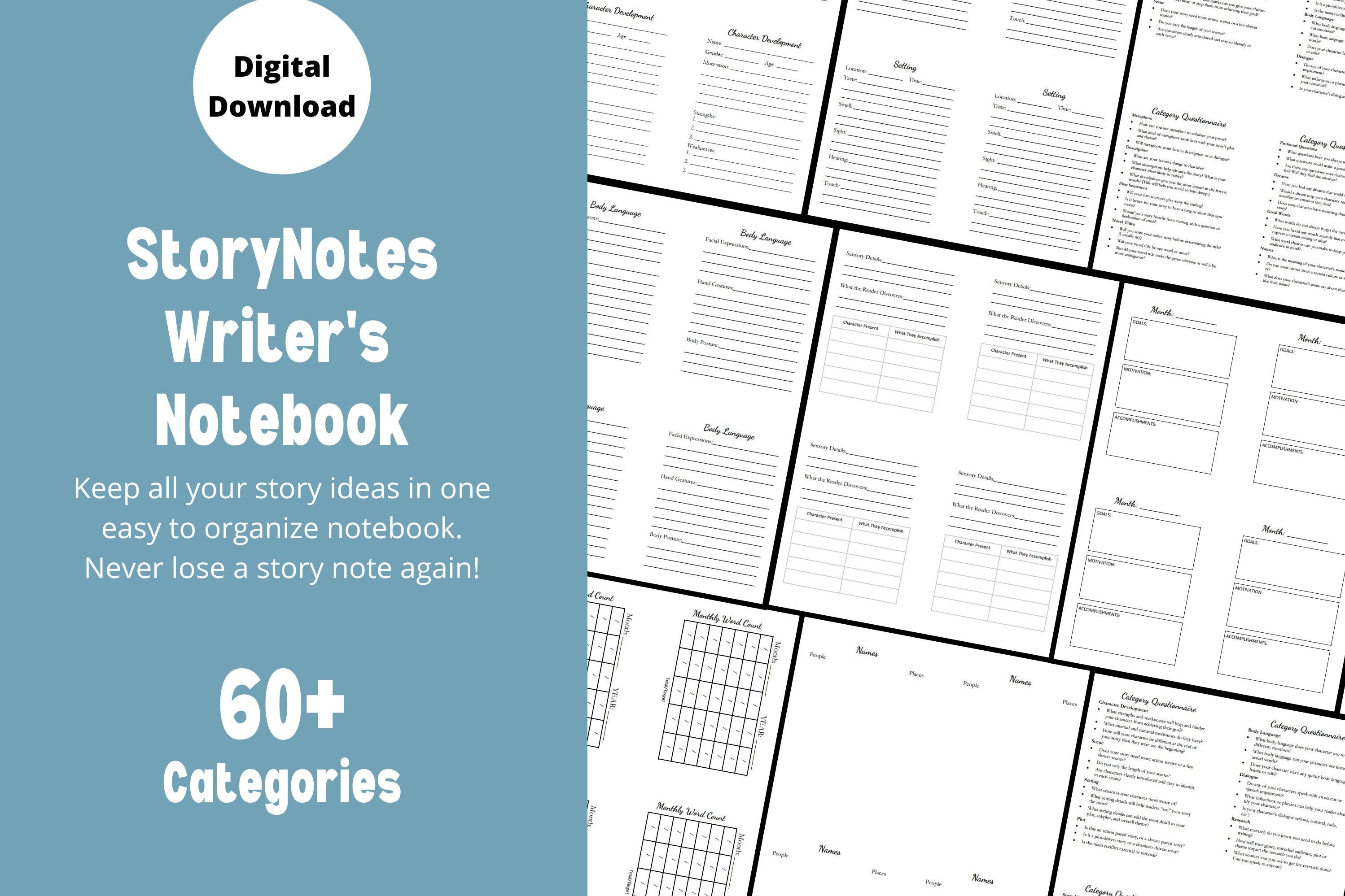 Storynotes Deluxe: Writer's Notebook writer's Notebook, Writer Gift ...