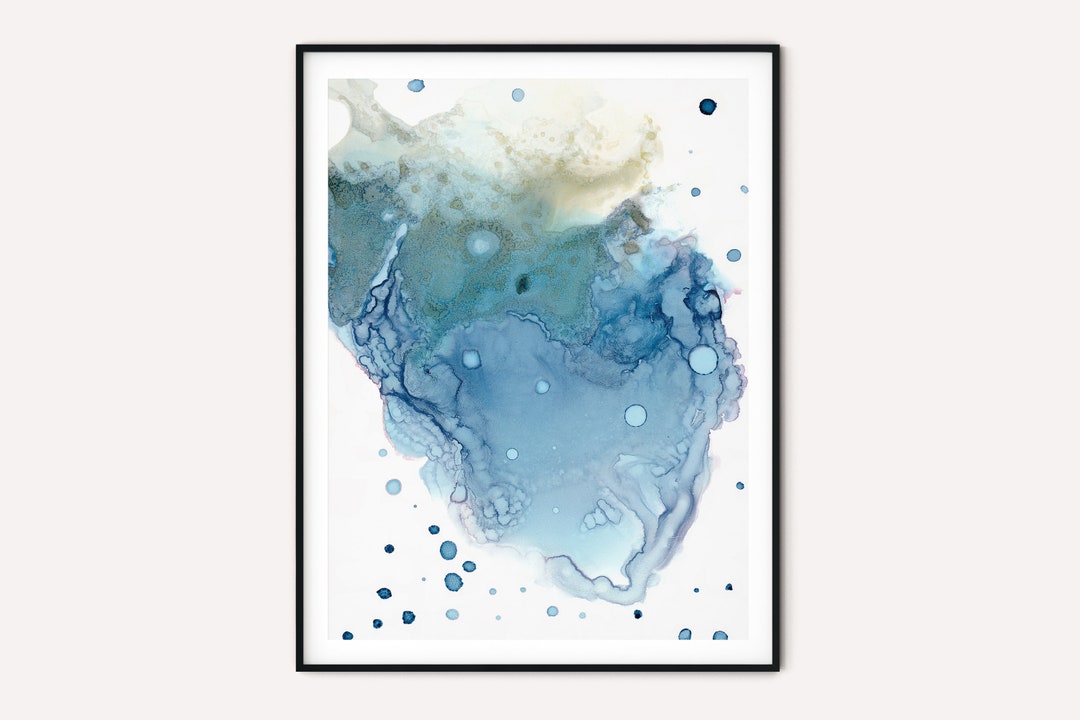 Abstract Ocean Beach Alcohol Ink Art ocean's Heart - Etsy