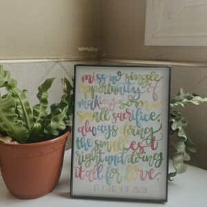 Saint Thérèse Inspirational Quote Watercolor Print/ Religious Print ...