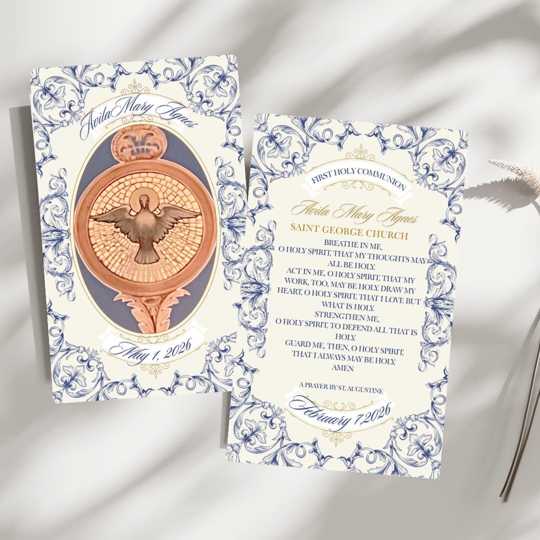 First Holy Communion Prayer Card Customizable Digital Download Holy ...
