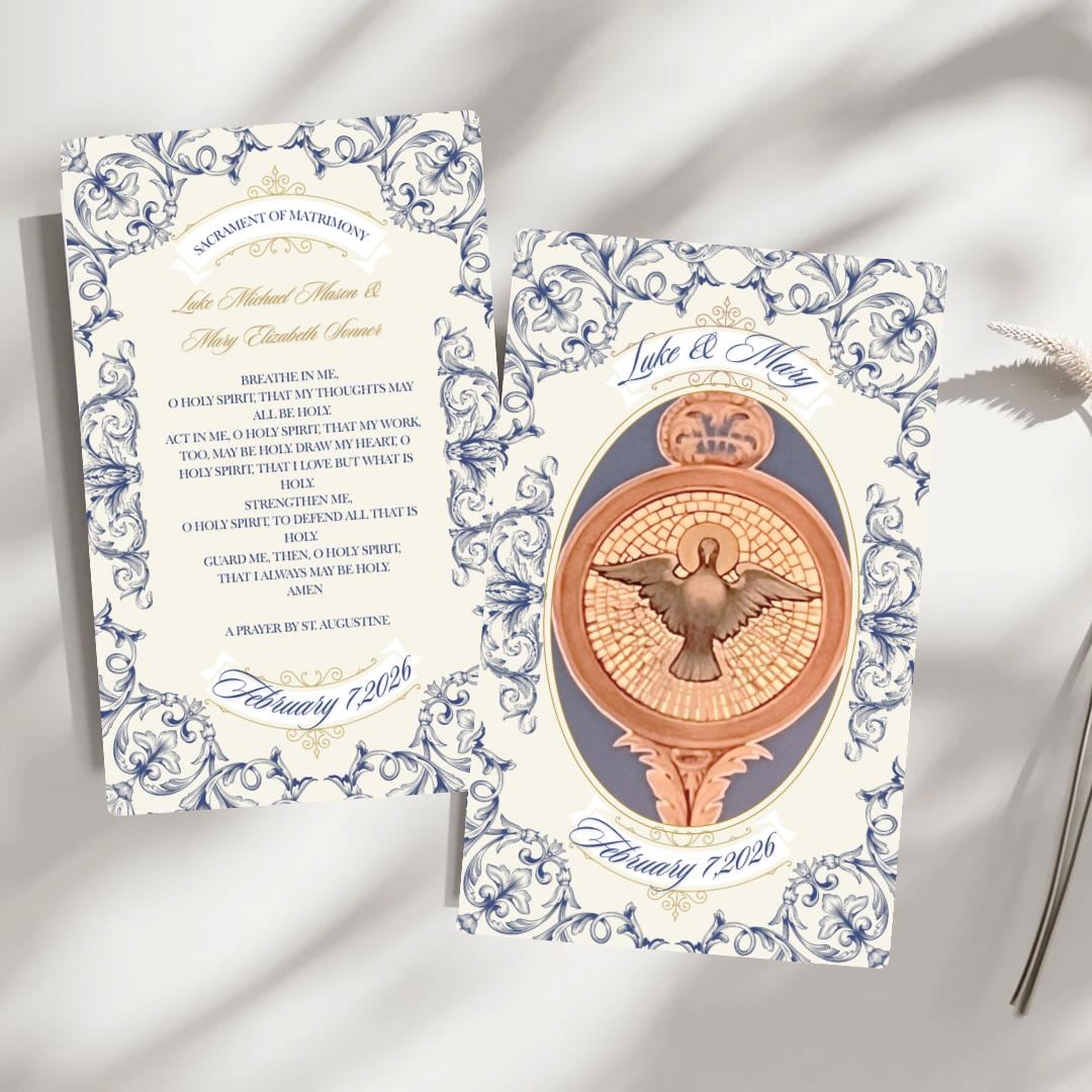 Catholic Wedding Prayer Cards Customizable Digital Download Holy Spirit ...