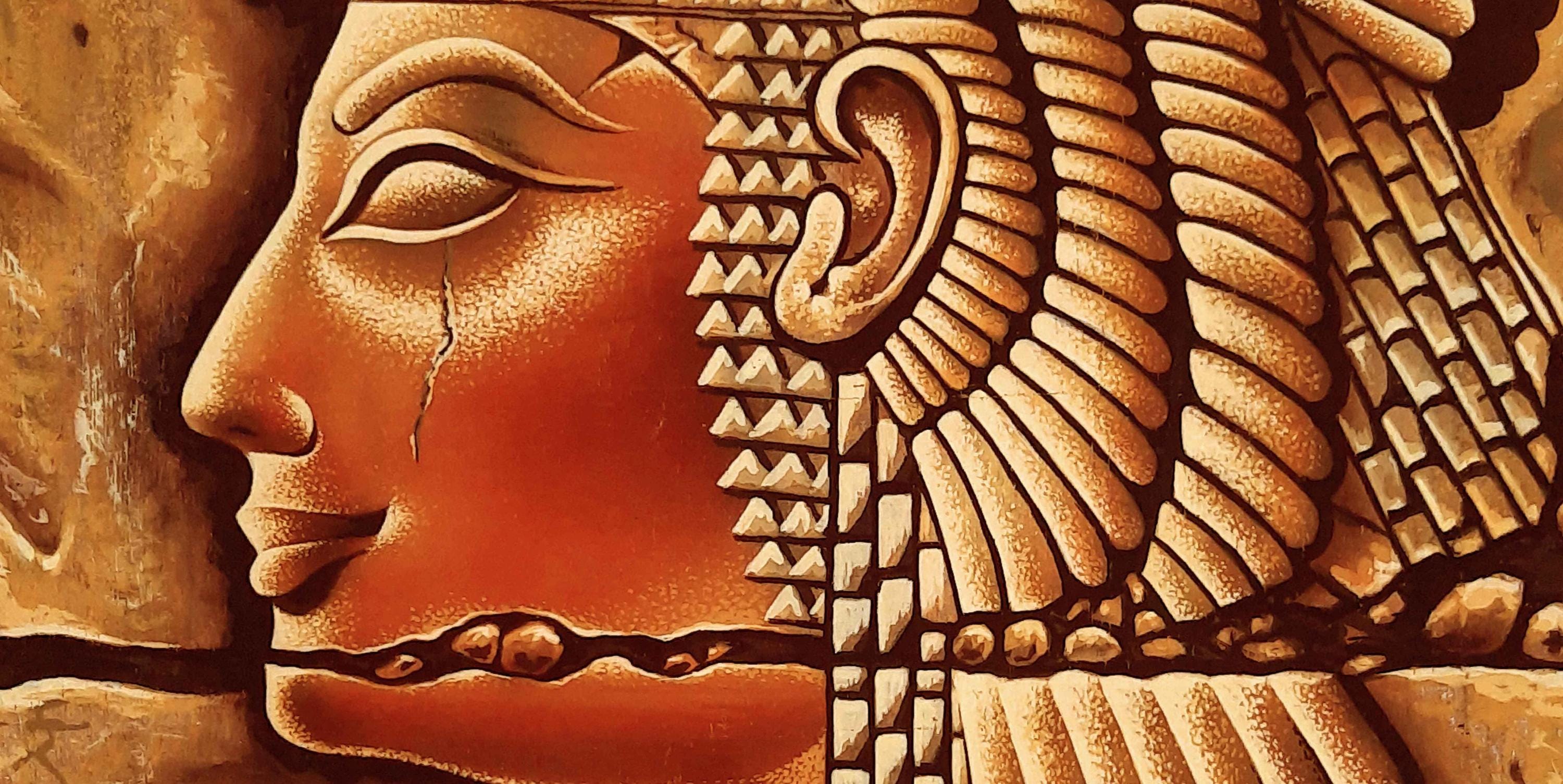 Cleopatra Relief Gouache Painting on Authentic Egyptian Papyrus ...