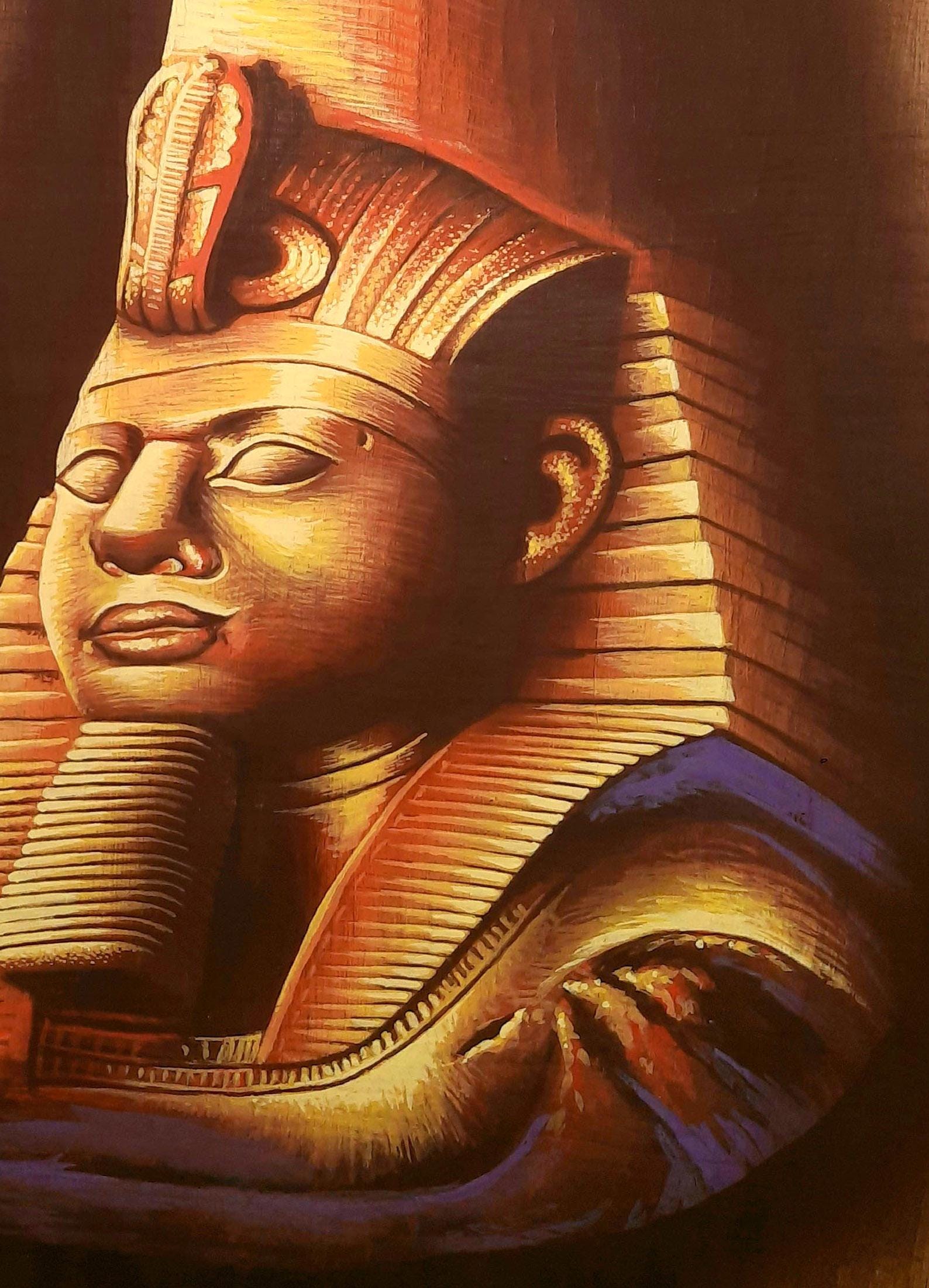 Ramses II Statue Painting – Ancient Egyptian Pharaoh Art, King Ramses ...