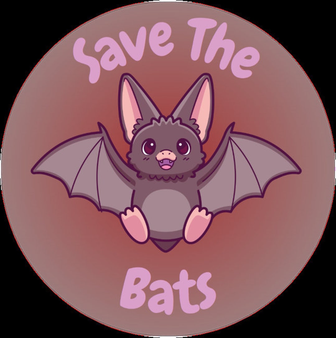 Save the Bats Matte Circle Sticker - Etsy