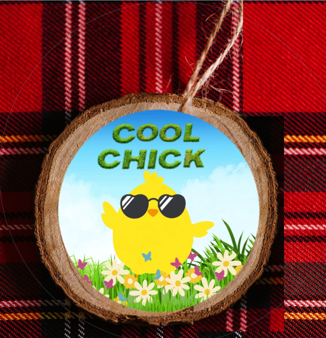 Cool Chick Circular Wood Slice Ornament - Etsy
