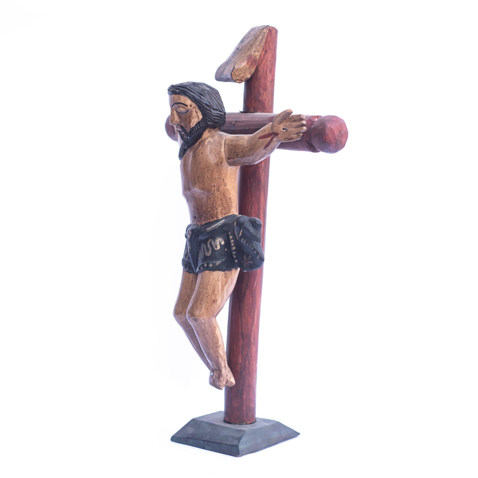 Standing Crucifix Handcrafted Wooden Religious Sculpture - Etsy