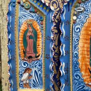 Handcrafted Mexican Folk Art, Virgin Mary Triptych Altar by Moises ...