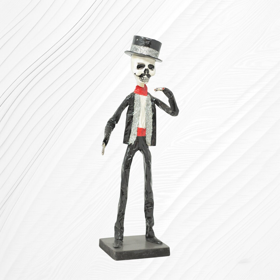 Handpainted Mexican Folk Art, El Catrin Mexican Skeleton, Groom in ...